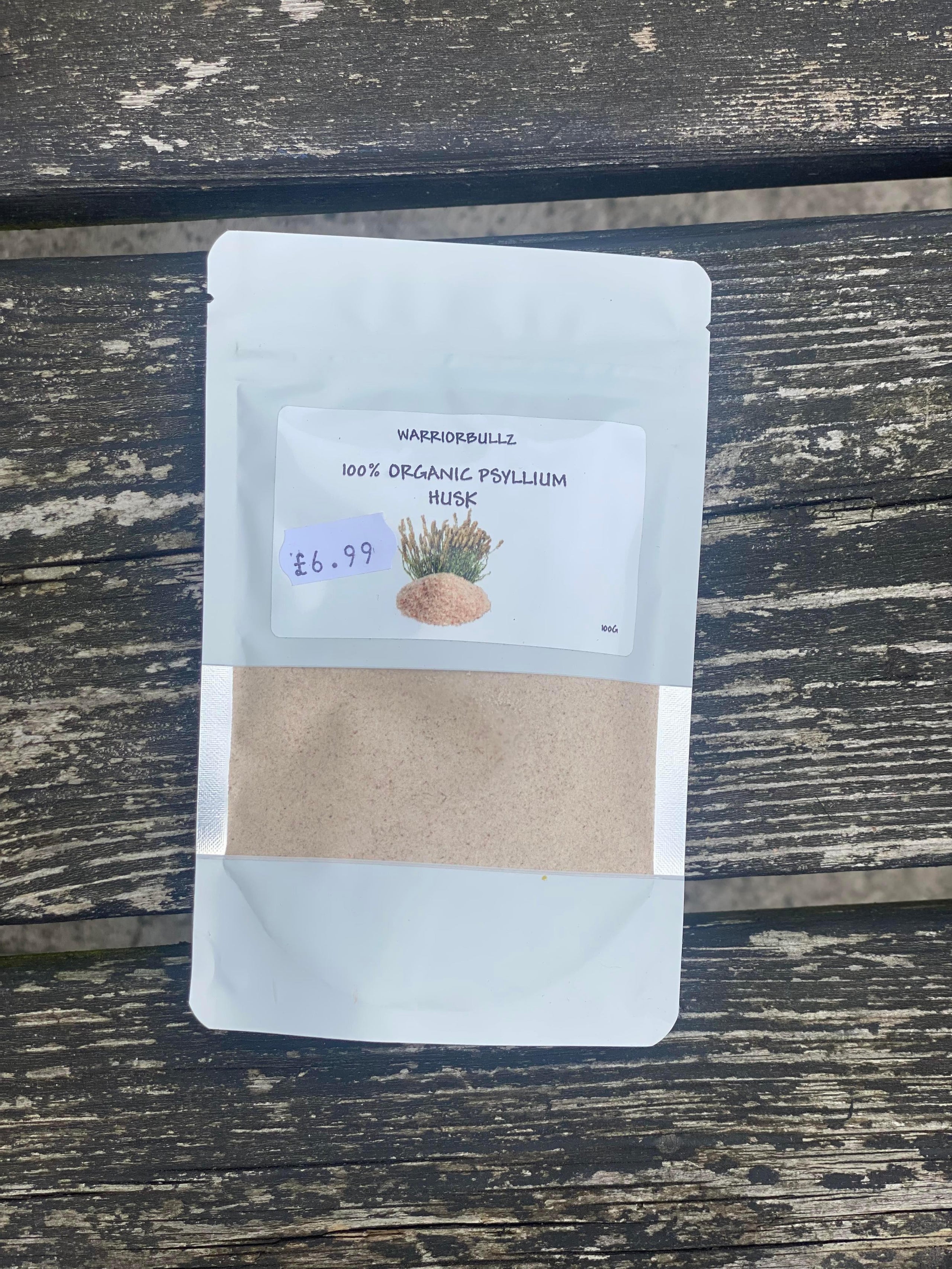 Warriorbullz Organic Psyllium Husk 100g Pouch | The Dogs Diner