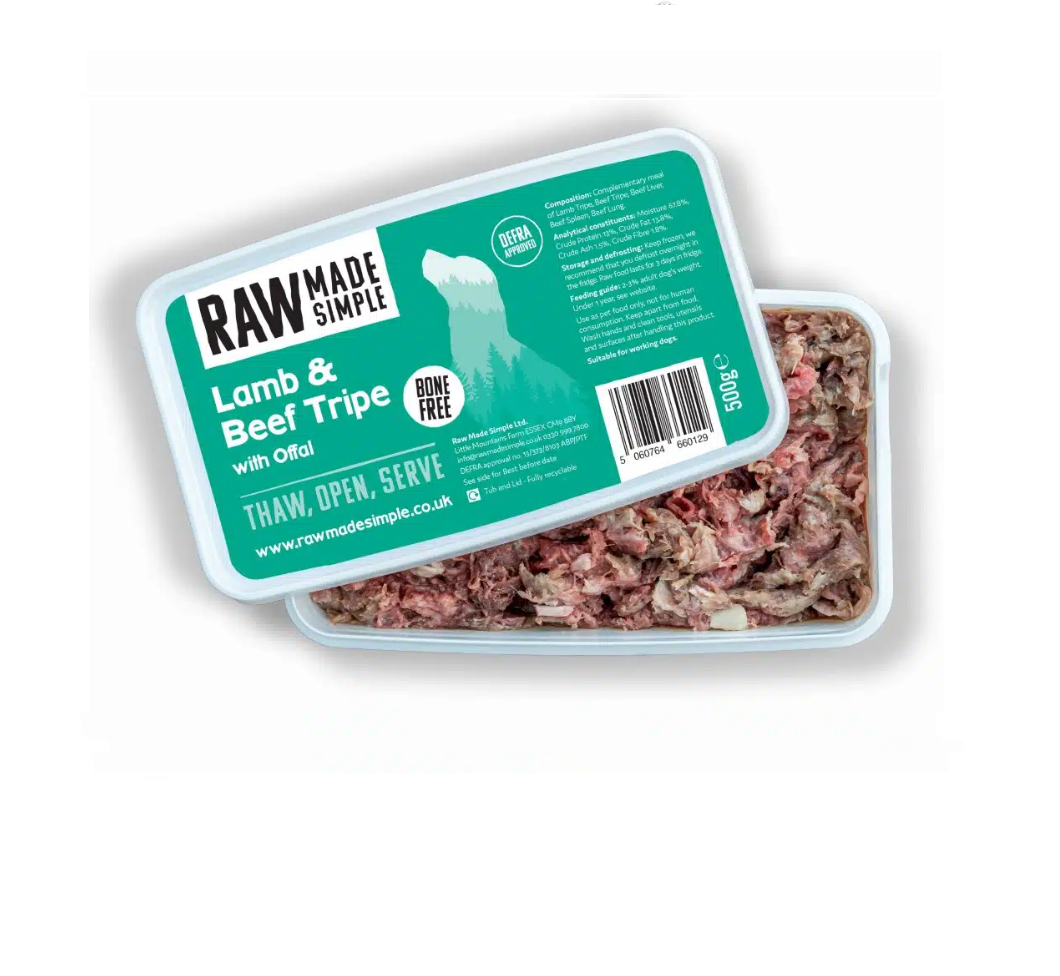 RMS Lamb & Beef Tripe Boneless 500g | The Dogs Diner