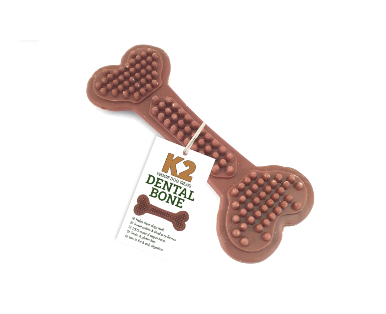K2 Veggie Dog Treats Dental Bone Sweet Potato & Blueberry | The Dogs Diner